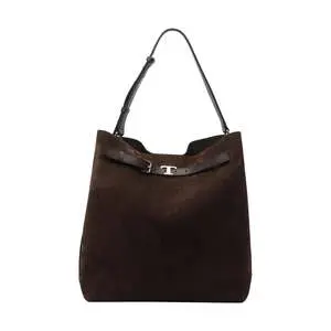 TOD'S Medium Tim Suede Hobo Bag - Brown