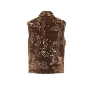 Moncler Reversible Paisley Print Teddy Fleece Padded Vest