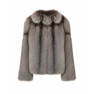 YVES SALOMON Real Fur Jacket - Gray