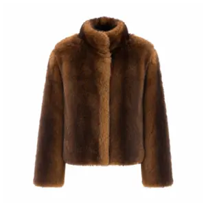 YVES SALOMON Real Fur Jacket - Brown