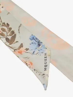 Alexander McQueen Ribbon Wallpaper Floral Scarf