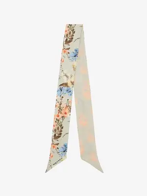 Alexander McQueen Ribbon Wallpaper Floral Scarf - Multicolor