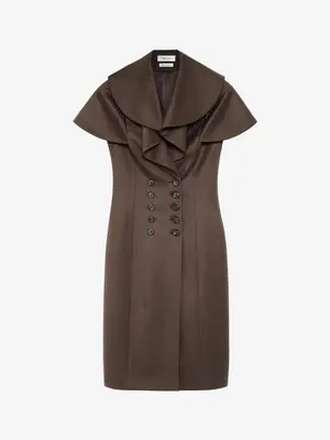 Alexander McQueen Waterfall Collar Double-breasted Dress