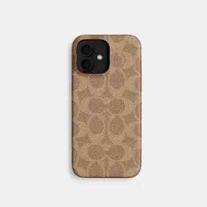 COACH OUTLET Iphone 16 Case In Signature Canvas - Tan