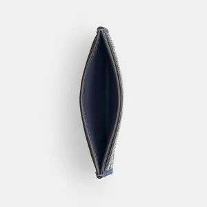 COACH Essential Card Case In Regenerative Cotton Denim With Crystal Signature