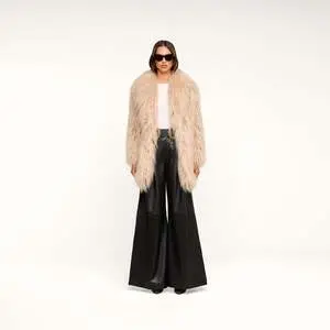 L'Agence Chelsy Leather Wide-leg Pants
