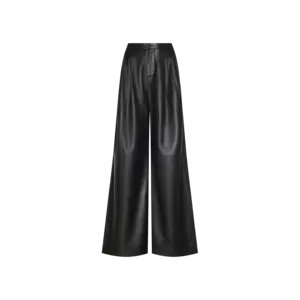 L'Agence Chelsy Leather Wide-leg Pants
