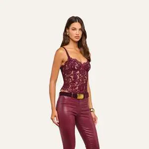 L'Agence Jenny Lace Bustier - Deep Sangria