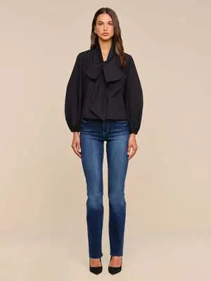 L'Agence Deon Tie-neck Blouse Top - Black