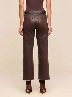 L'Agence Wanda Coated Cropped Wide-leg Jean
