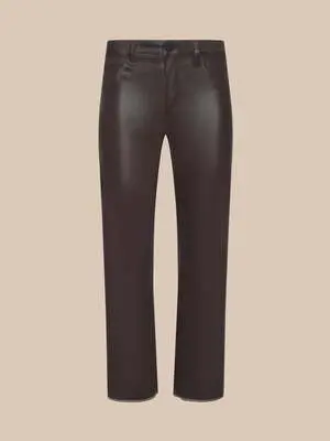 L'Agence Wanda Coated Cropped Wide-leg Jean