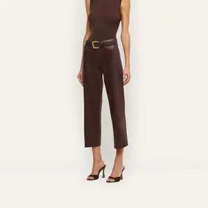 L'Agence Wanda Coated Cropped Wide-leg Jean