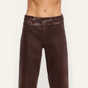 L'Agence Wanda Coated Cropped Wide-leg Jean