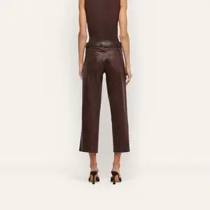 L'Agence Wanda Coated Cropped Wide-leg Jean