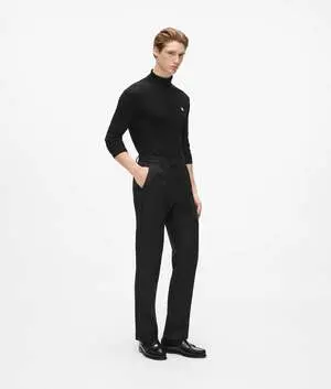 Karl Lagerfeld Monogram Checked Trousers - Black