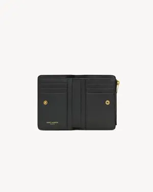 Saint Laurent Niki Bi-fold Wallet In Vintage Leather