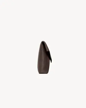 Saint Laurent Cassandre Large Envelope Pouch In Lambskin In Brown - Santal
