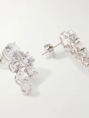 Completedworks Infinite Void Rhodium-plated Recycled Sterling And Cubic Zirconia Earrings