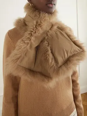 YVES SALOMON Leather And Shealing Scarf