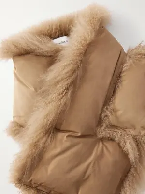 YVES SALOMON Leather And Shealing Scarf