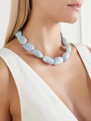 LIZZIE FORTUNATO Sea And Sky Gold-plated Amazonite And Opal Necklace - Blue