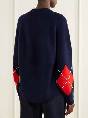 Arch4 Sloane Embroidered Argyle Cashmere Sweater