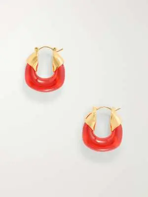 LIZZIE FORTUNATO Gold-plated Resin Earrings - Red