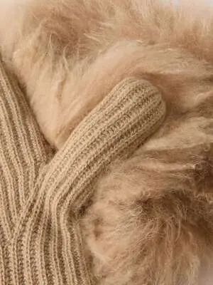 YVES SALOMON Shearling Wool And Cashmere-blend Gloves
