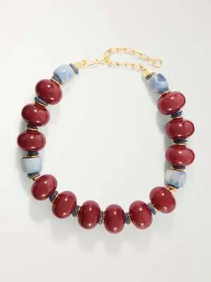 LIZZIE FORTUNATO Cosmos Gold-plated Bone And Kyanite Necklace - Multi