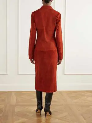 Stouls Becky Suede Midi Dress - Orange