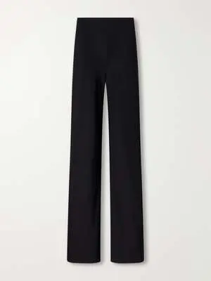 Staud Stroll Crepe Wide-leg Pants - Black