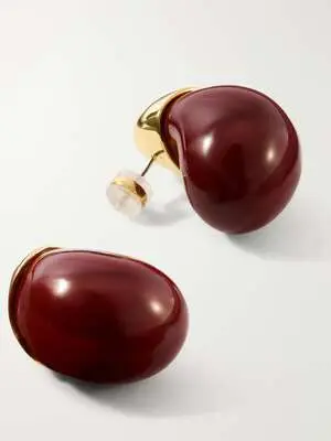 LIZZIE FORTUNATO Toro Gold-plated Enamel Earrings