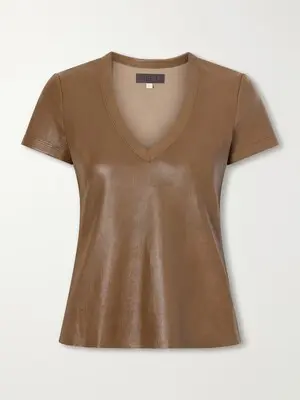 Stouls Gigi Leather T-shirt - Brown