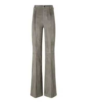 Stouls Suede Wide-leg Pants - Gray