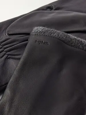 Arch4 Basil Leather And Cashmere Mittens