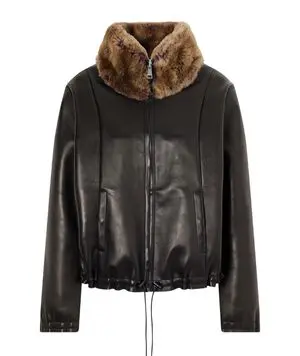 Stouls So Linda Shearling-trimmed Leather Jacket - Black