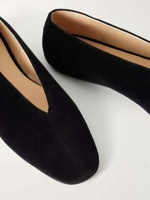 Le Monde Beryl Olympia Cotton-velvet Flats