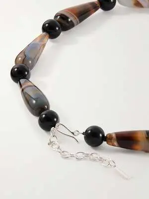Completedworks The Depths Of Time Beaded Silver-plated Agate Necklace