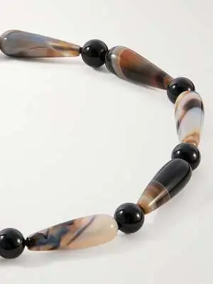 Completedworks The Depths Of Time Beaded Silver-plated Agate Necklace