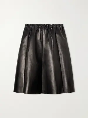 Stouls Naomi Paneled Leather Midi Skirt - Black