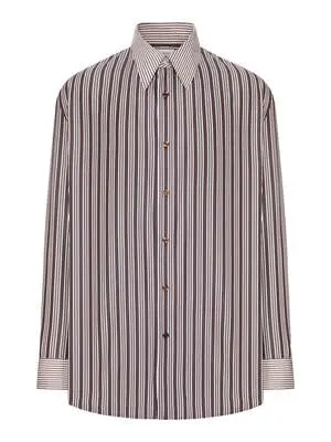 Saint Laurent Winchester Striped Cotton Poplin Shirt - Multicolor