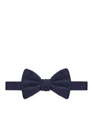 Giorgio Armani Pure Silk Self-tie Bow Tie - Blue