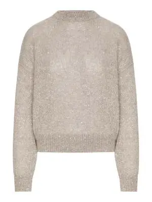 Brunello Cucinelli Lurex Yarn Sweater With Sequins - Multicolor