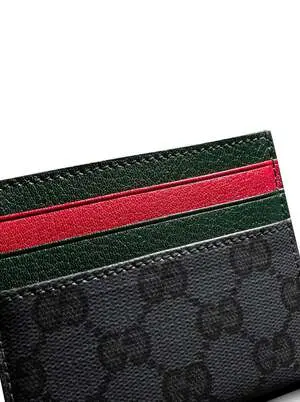 Gucci Card Holder With Card Slots And Web Ribbon