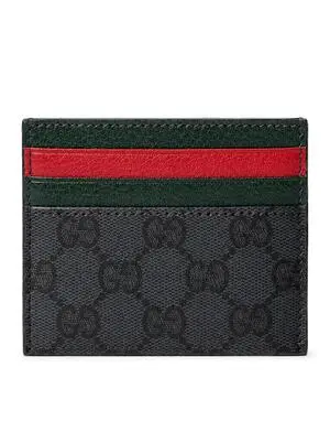 Gucci Card Holder With Card Slots And Web Ribbon - Black