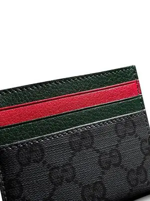 Gucci Card Holder With Card Slots And Web Ribbon
