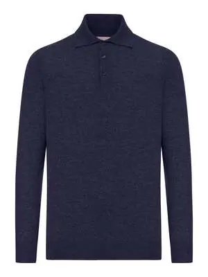 Brunello Cucinelli Cashmere Polo Style Sweater - Blue