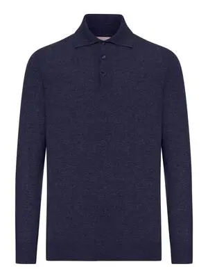 Brunello Cucinelli Cashmere Polo Style Sweater - Blue