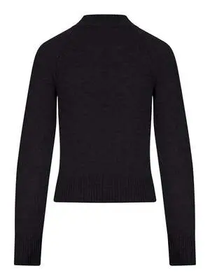 Dries Van Noten Cropped High Neck Sweater - Black
