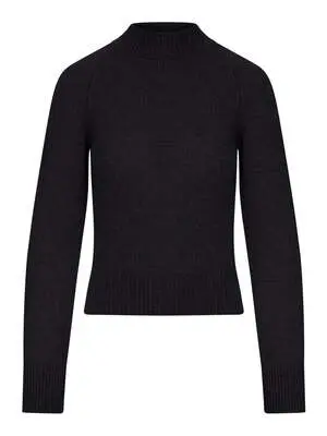 Dries Van Noten Cropped High Neck Sweater - Black
